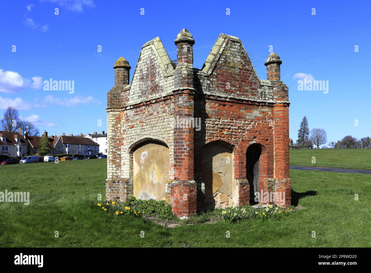 Spring view over the Conduit building, Long Melford village, Suffolk ...