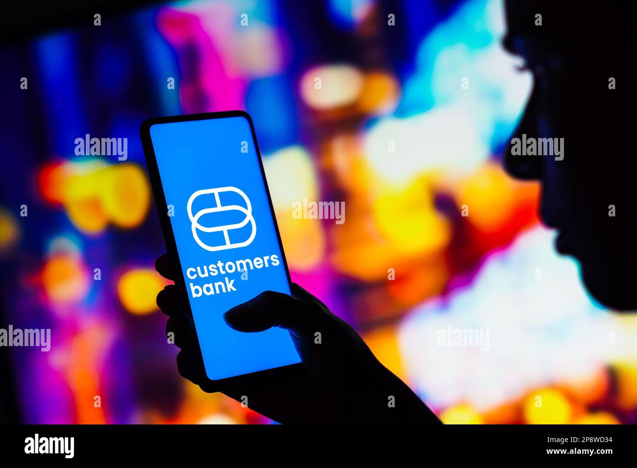 In this photo illustration, the Customers Bank logo seen displayed on a ...