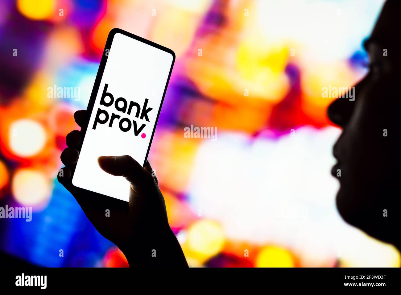 In this photo illustration, the BankProv logo seen displayed on a ...