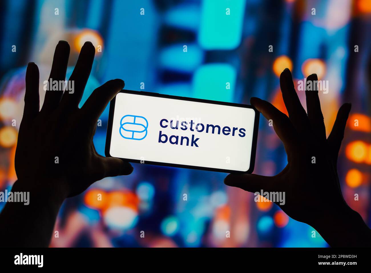 In this photo illustration, the Customers Bank logo seen displayed on a ...