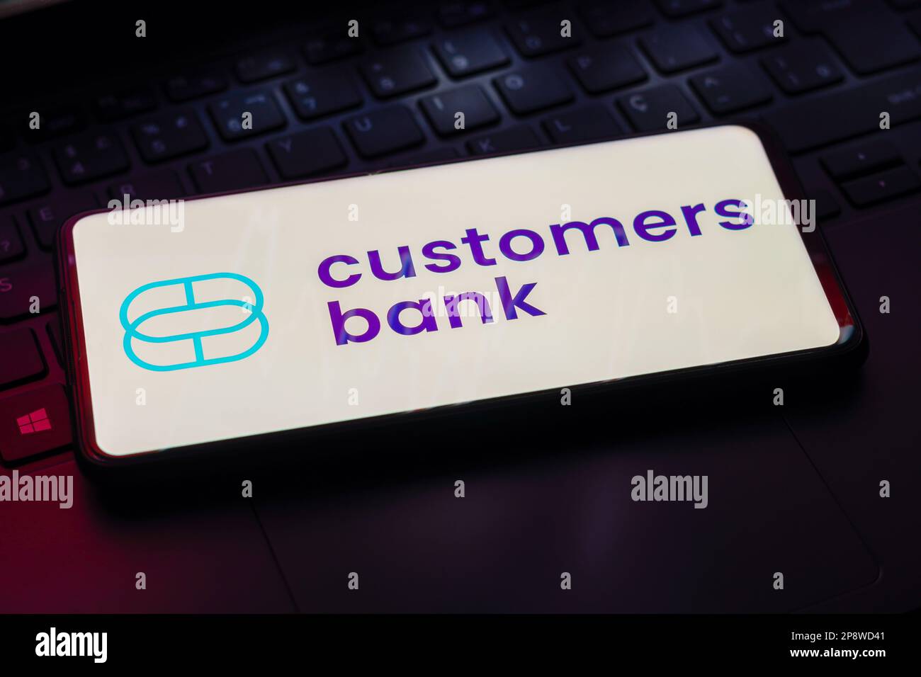 In this photo illustration, the Customers Bank logo seen displayed on a ...