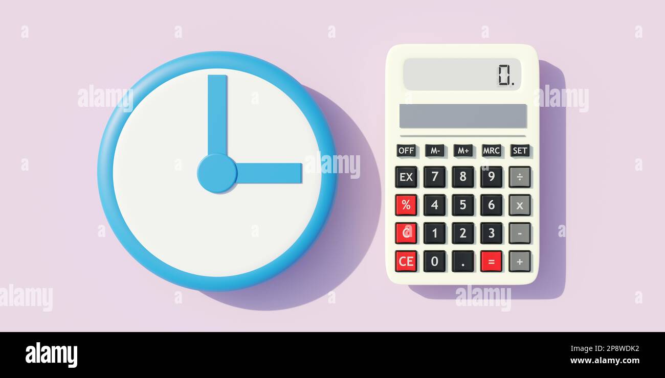 Calculator and alarm clock, business time management and deadline ...