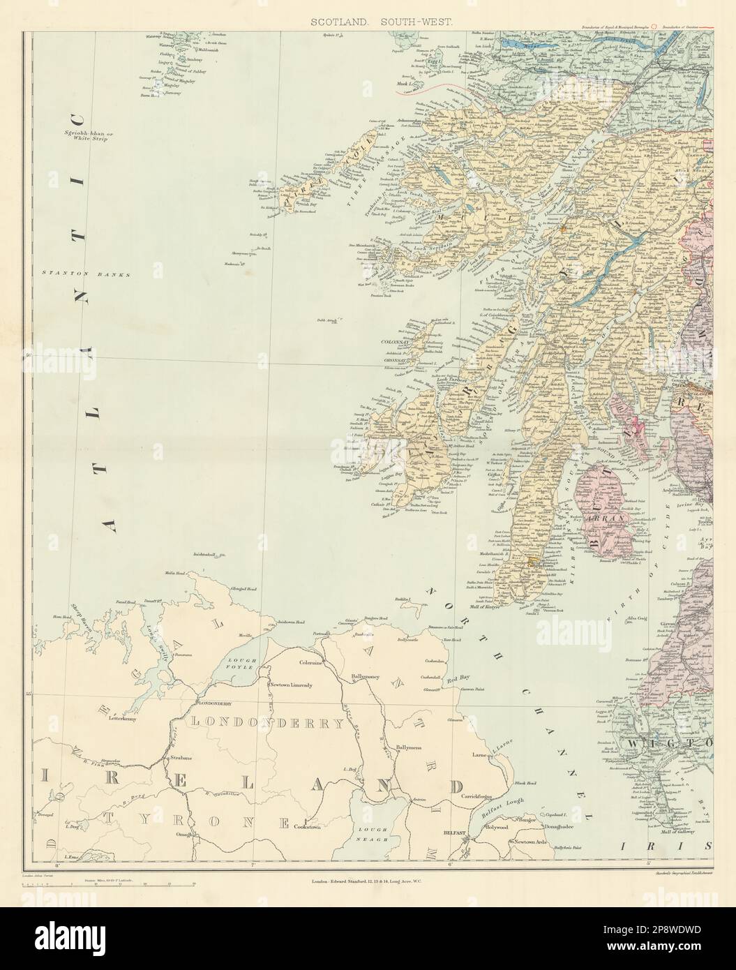 Map of mull of kintyre hi-res stock photography and images - Alamy