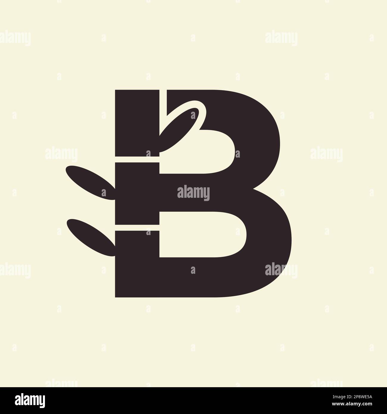 Letter B Bamboo Logo Design Symbol Vector Stock Vector Image & Art - Alamy