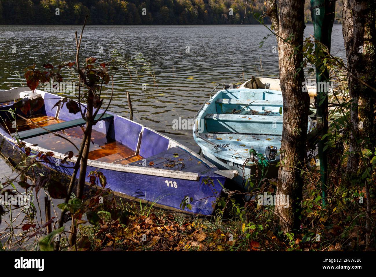 Empty Boat in the lake Stock Photo - Alamy