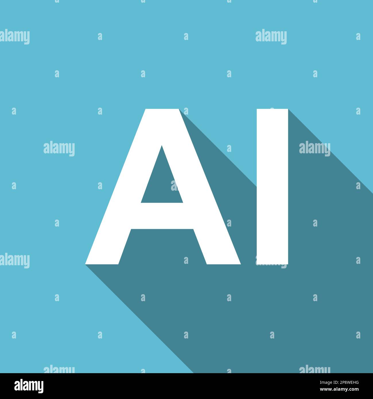 AI vector icon, artificial intelligence symbol, flat design ...