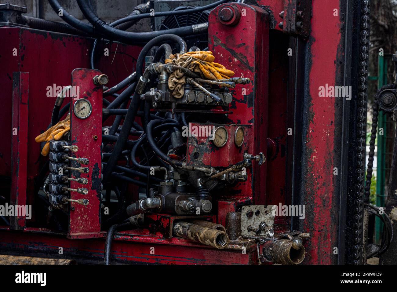 Self-propelled Mini drill rig drills soil for soil investigation. Test ...