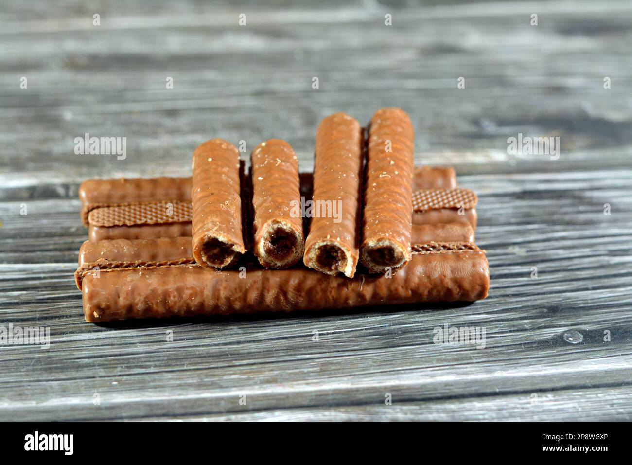 A creamy chocolate bars that has a velvety chocolate filling inside a ...