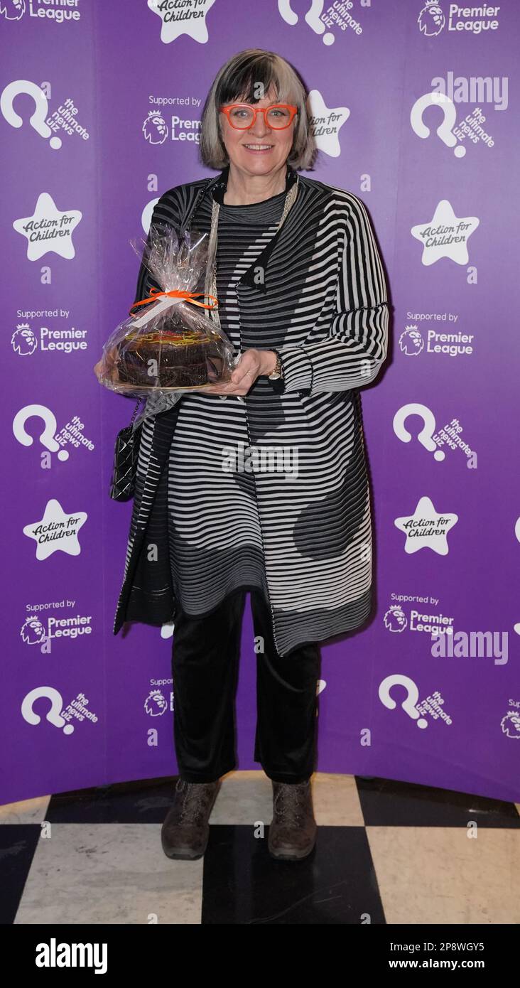 Philippa Perry arrives for the Ultimate News Quiz in aid of Action for ...