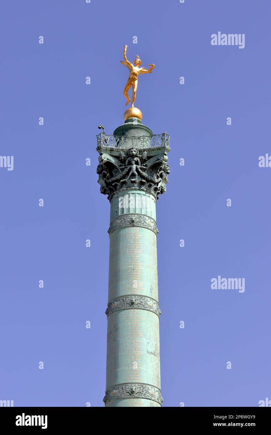The July Column (Colonne de Juillet), a monumental column in Place de ...
