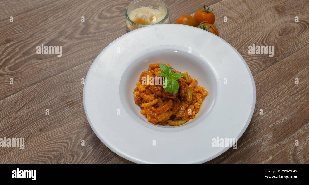 malloreddus or Sardinian gnocchetti, typical Sardinian pasta, with wild ...