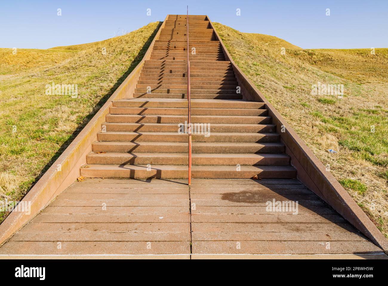 Sunny view of the Cahokia Mounds State Historic Site at Illinois Stock ...
