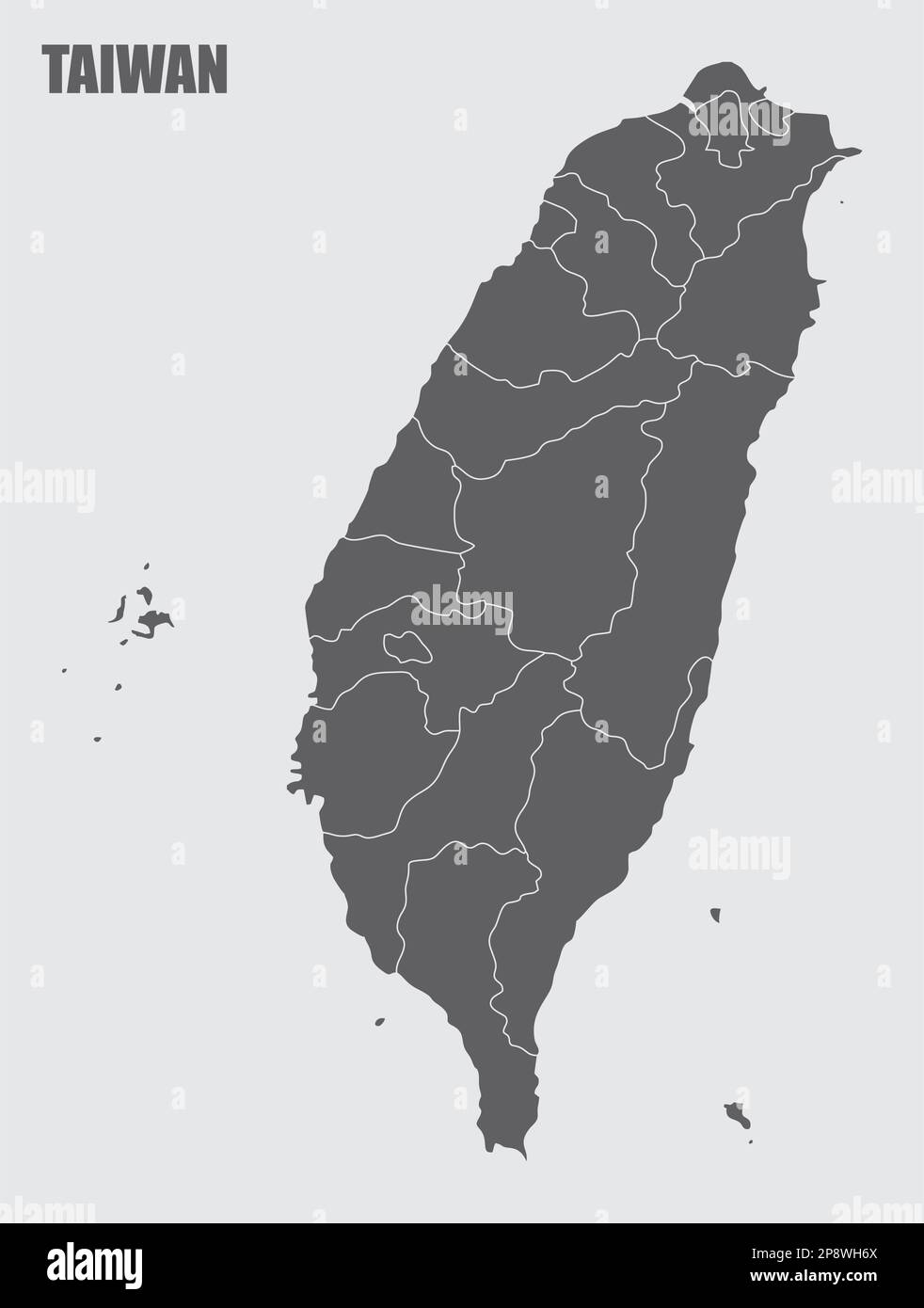 Taiwan map black white Stock Vector Images - Alamy