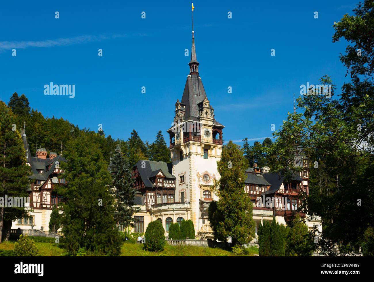 Romanian landmark peles castle hi-res stock photography and images - Alamy