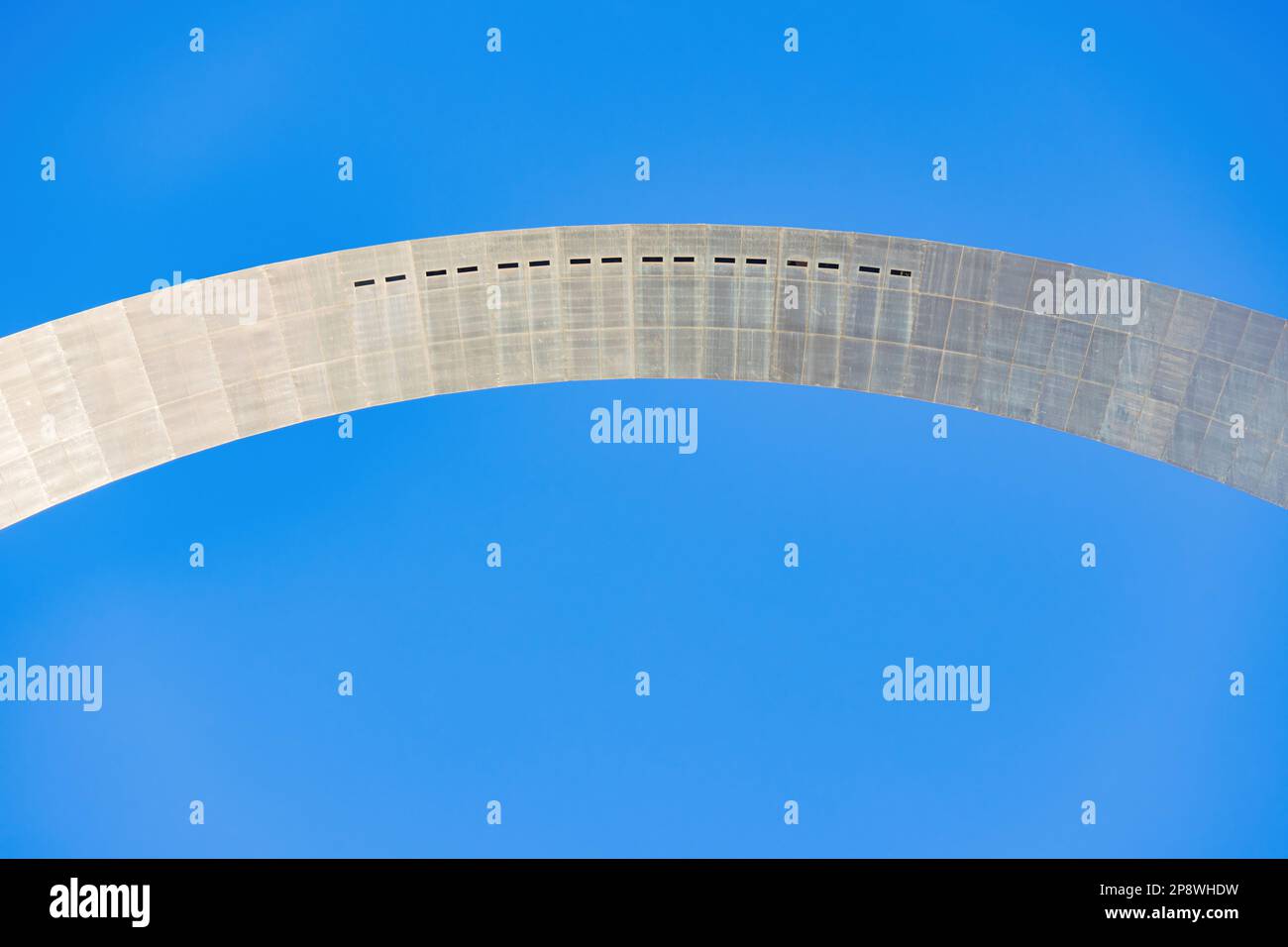 Sunny view of the overlook window of The Gateway Arch at Missouri Stock ...