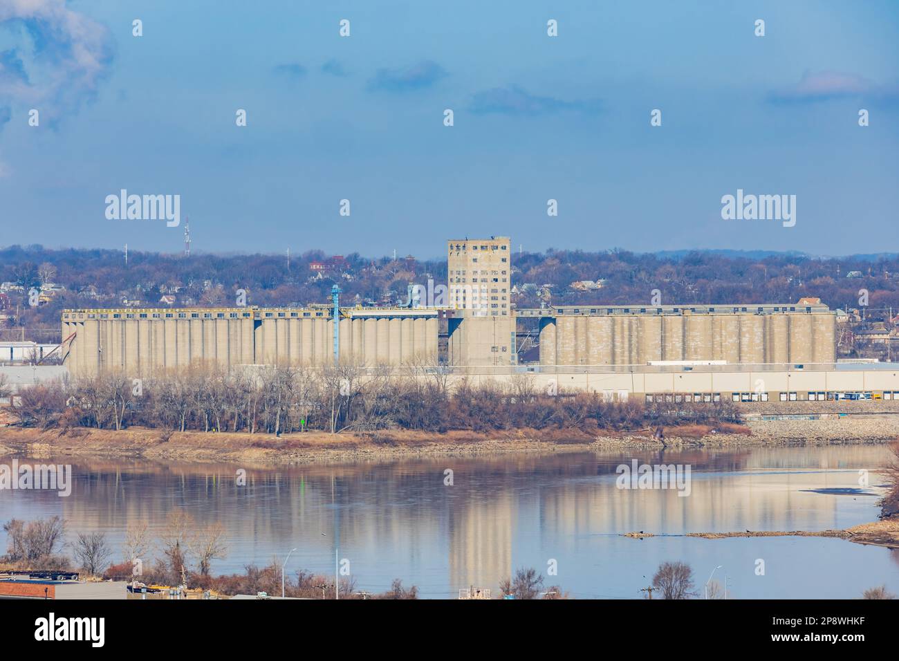 Sunny view of the Kansas cityscape from Ermine Case Junior Park at ...