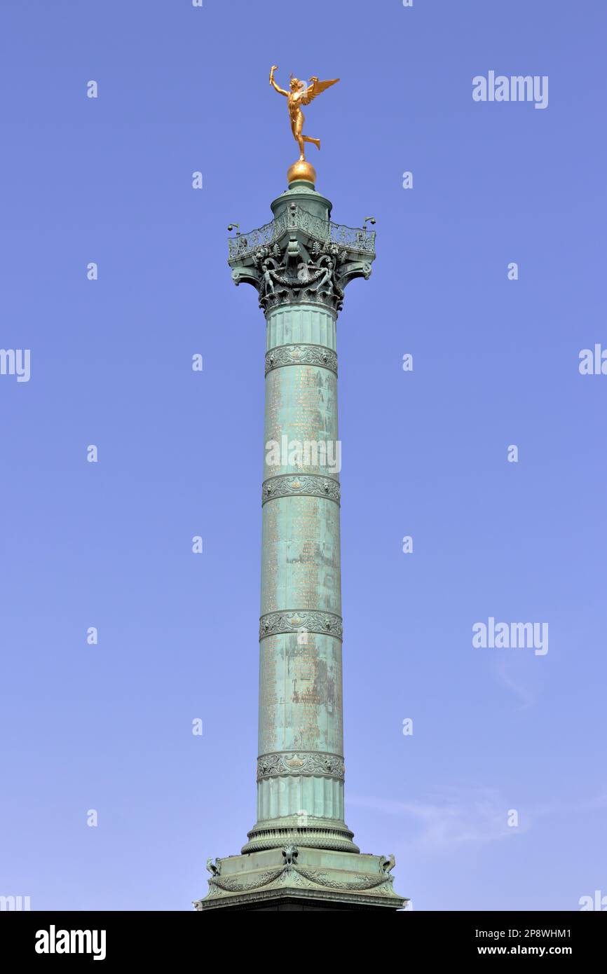 The July Column (Colonne de Juillet), a monumental column in Place de ...