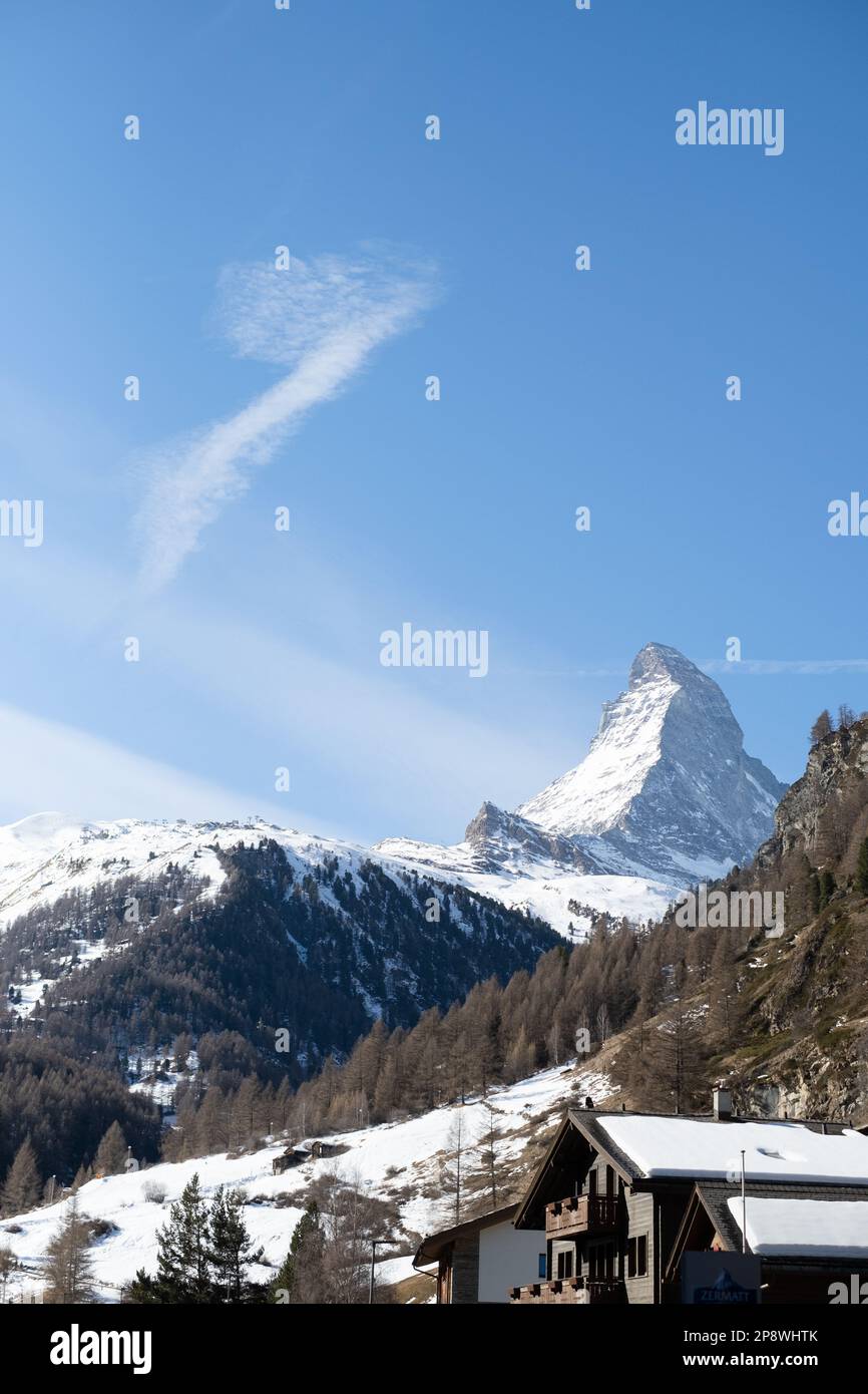 View of the Matterhorn from Zermatt, Switzerland Stock Photo - Alamy