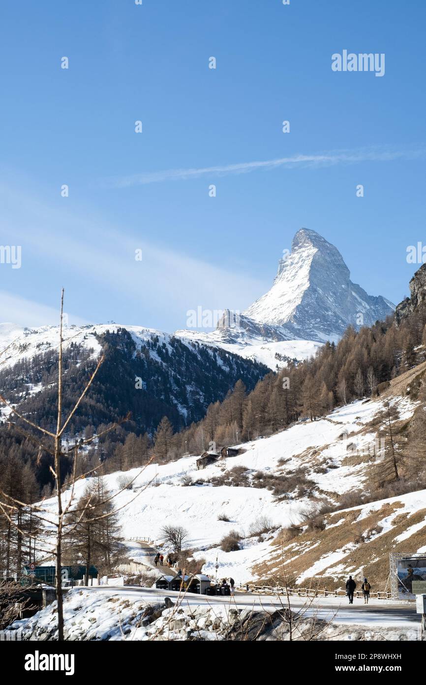View of the Matterhorn from Zermatt, Switzerland Stock Photo - Alamy