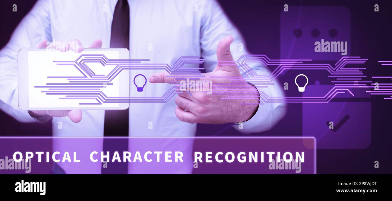 Text caption presenting Optical Character Recognition. Conceptual photo ...