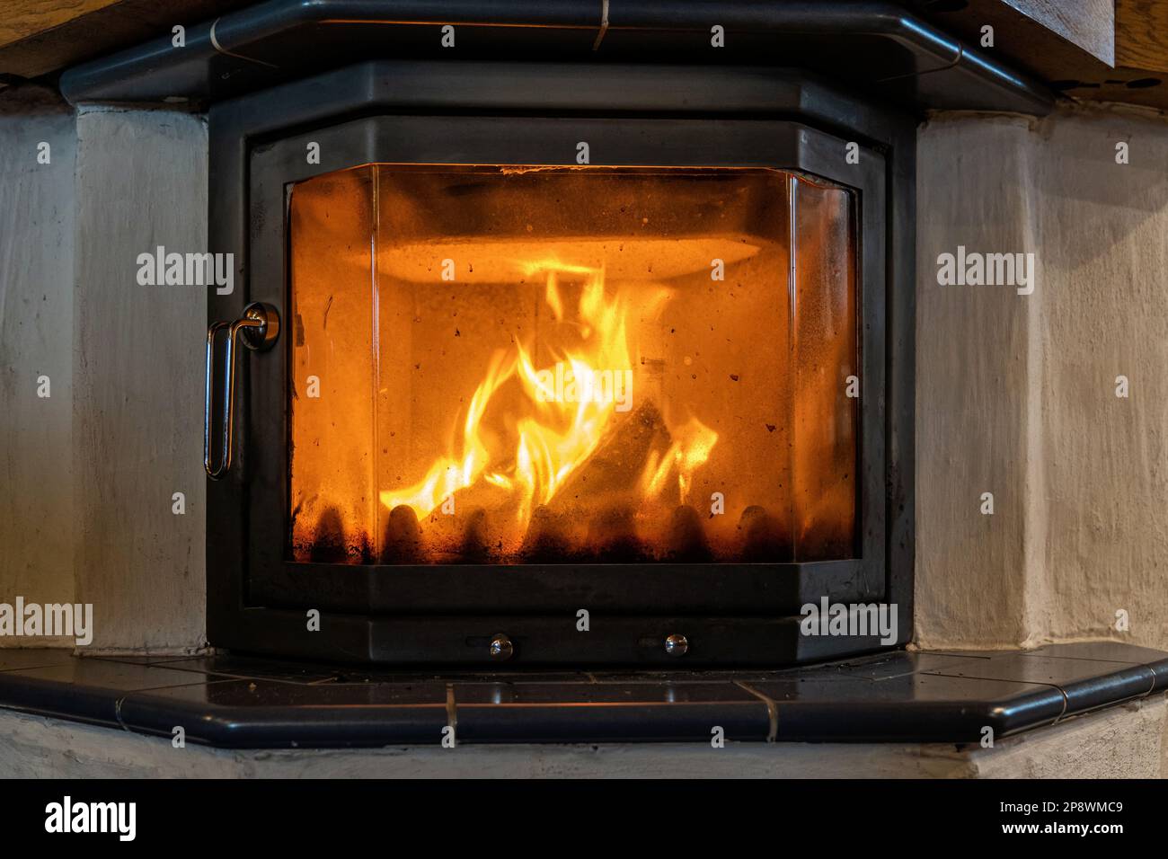 cozy fire in the fireplace Stock Photo - Alamy