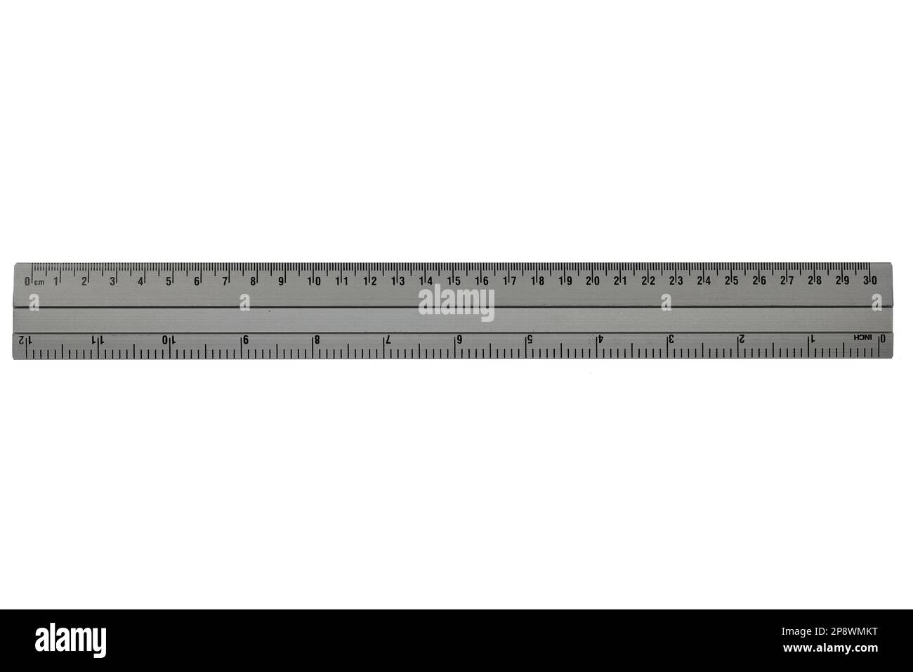 aluminum ruler isolated on white background Stock Photo - Alamy