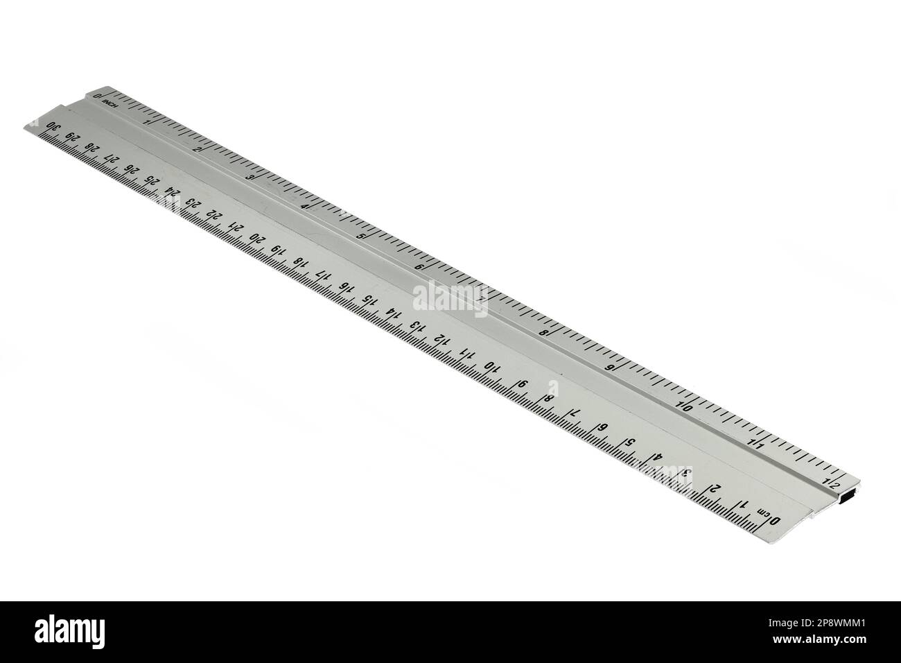 aluminum ruler isolated on white background Stock Photo - Alamy