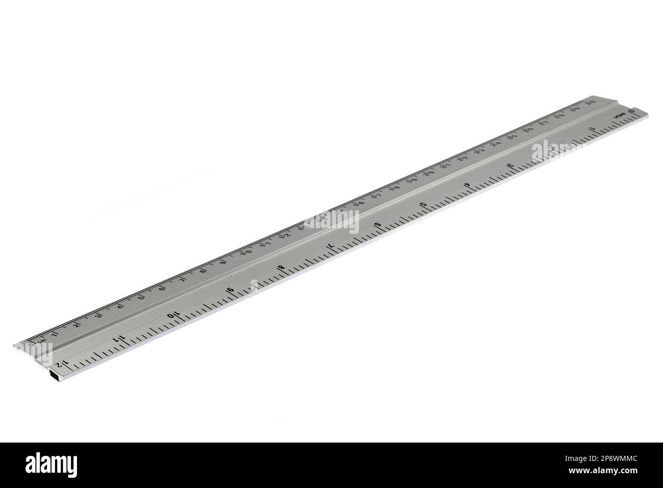 aluminum ruler isolated on white background Stock Photo - Alamy