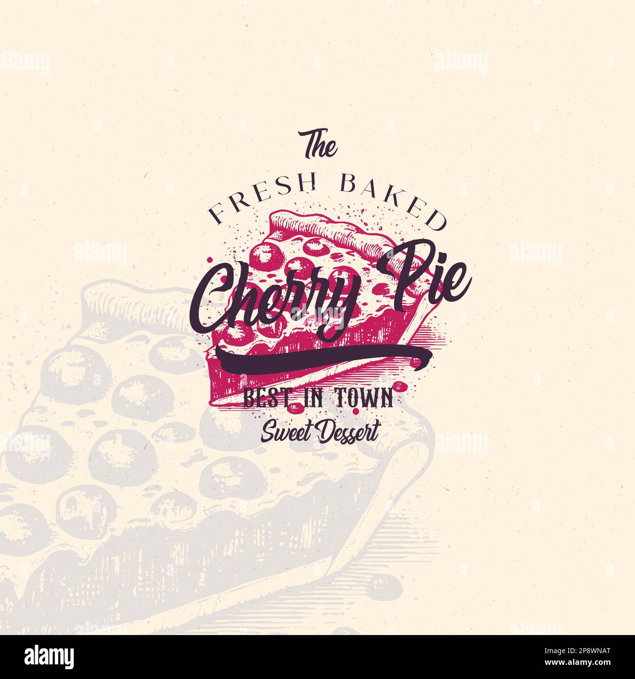 Cherry Pie Premium Quality Pastry Shop Abstract Sign, Symbol or Logo ...