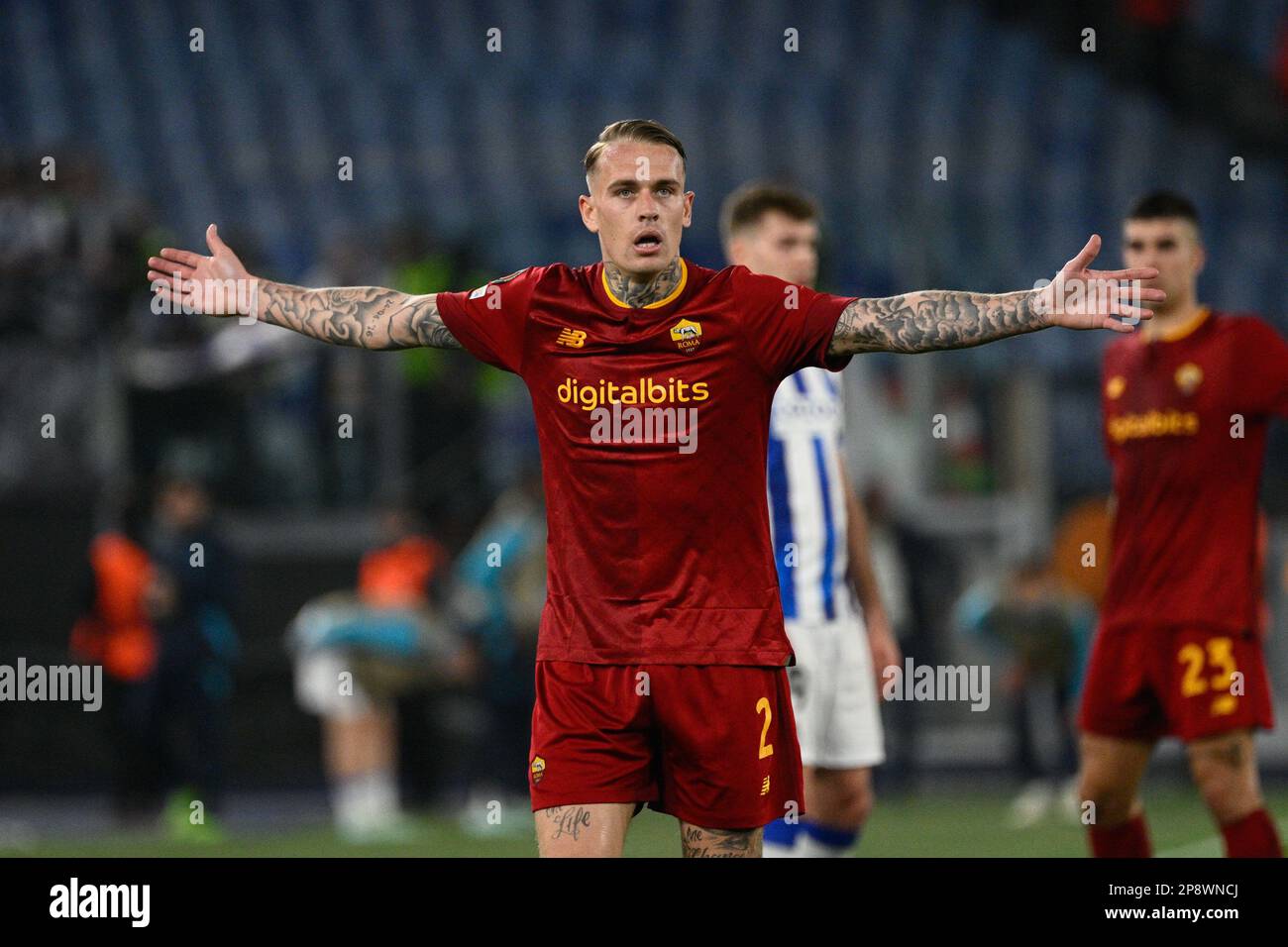 Rome, Italy. 09th Mar, 2023. Rick Karsdorp (AS Roma) during the UEFA ...