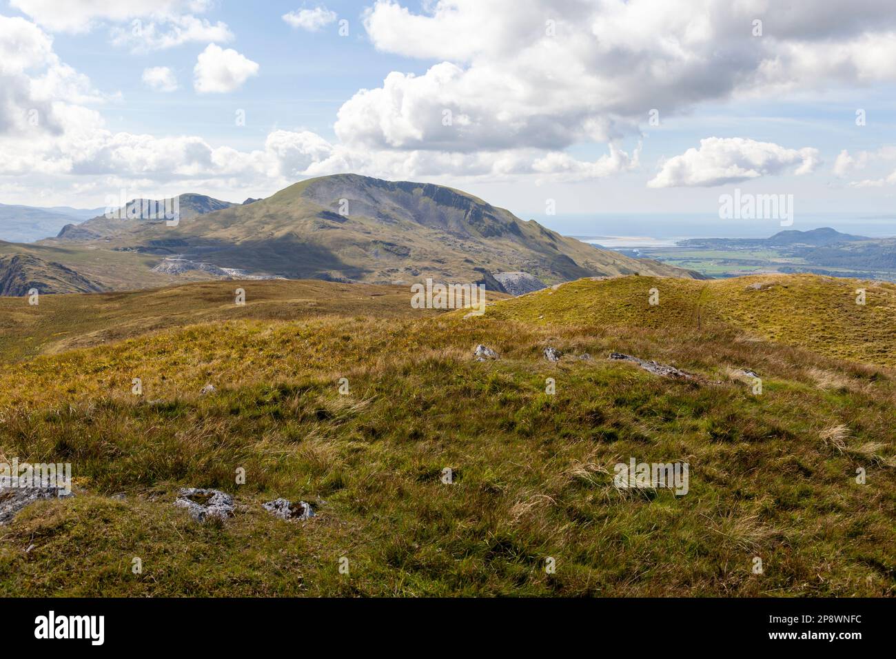 The Moelwyn mountains, a popular hiking destination with the quarries of Rhosydd and Croesor on ...