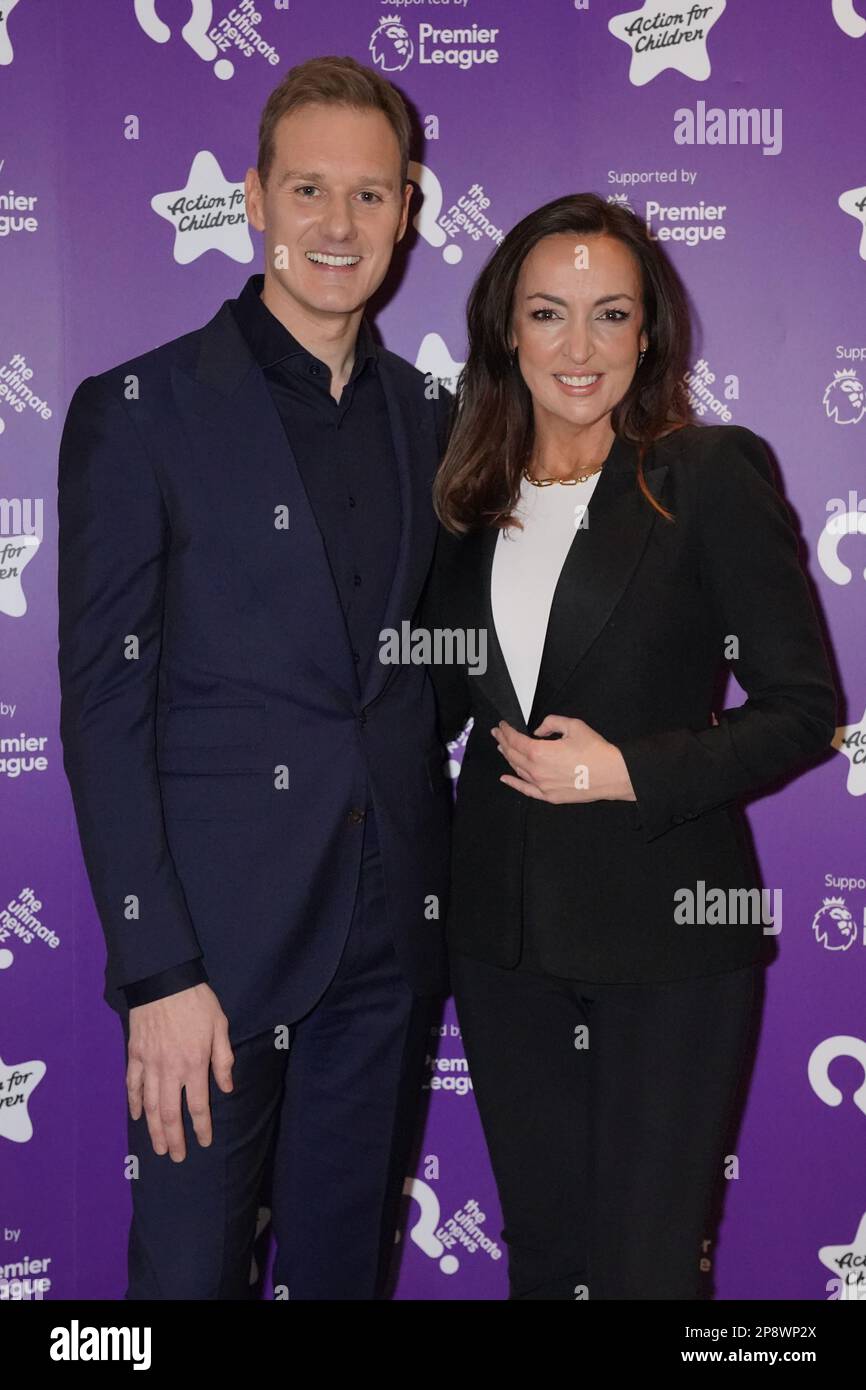 Dan Walker and Sally Nugent arrive for the Ultimate News Quiz in aid of ...