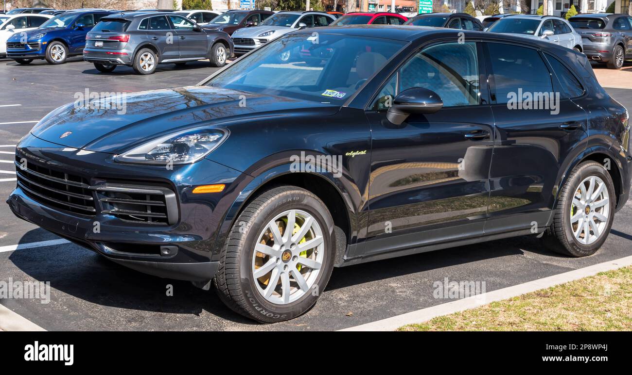 A black Porsche SUV for sale at a dealership in Sewickley, Pennsylvania ...