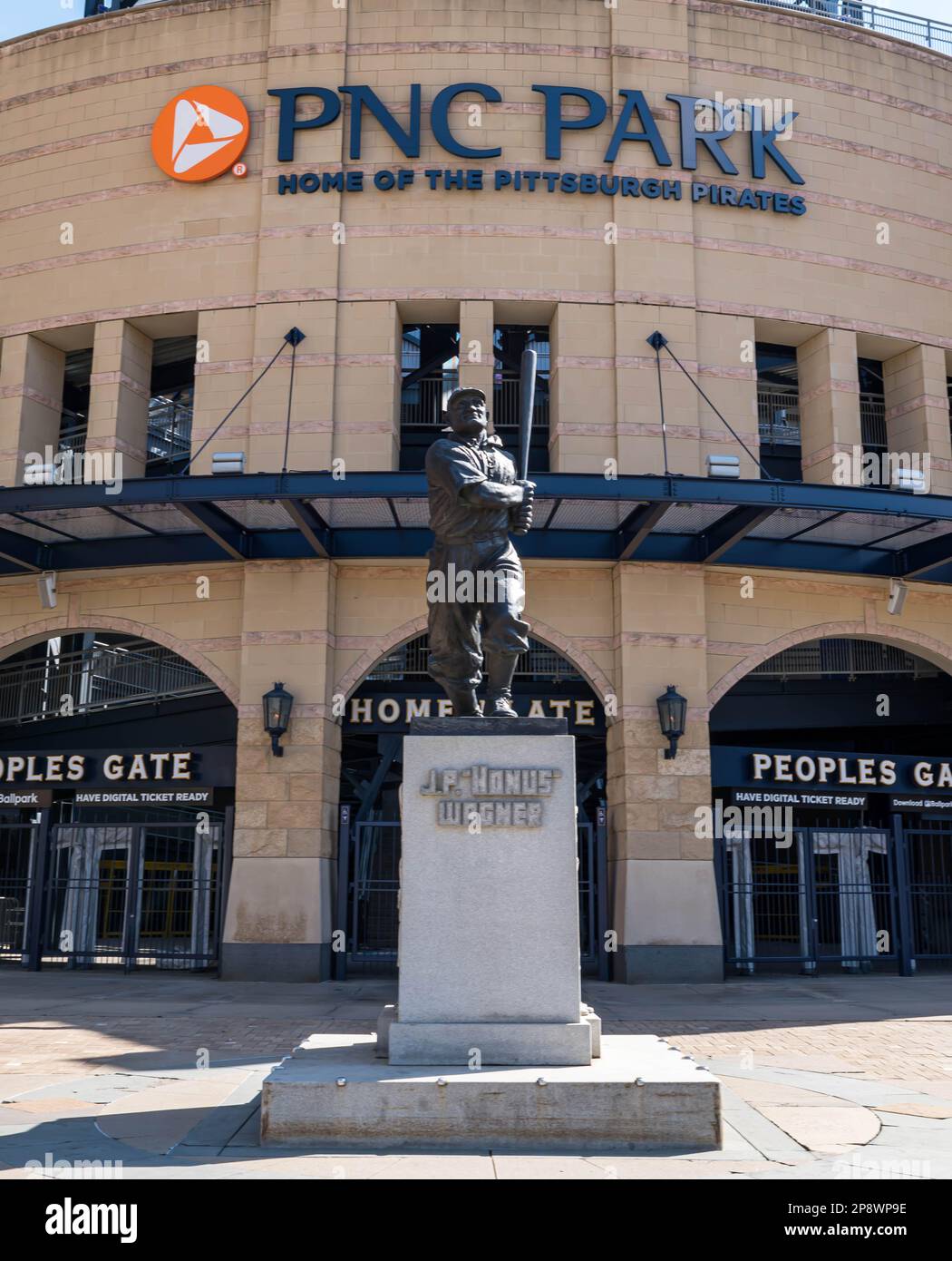 The Honus Wagner statue outside of PNC Park where the Pittsburgh ...