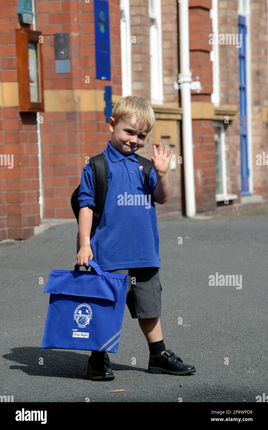 Child first day at school Britain Stock Photo - Alamy