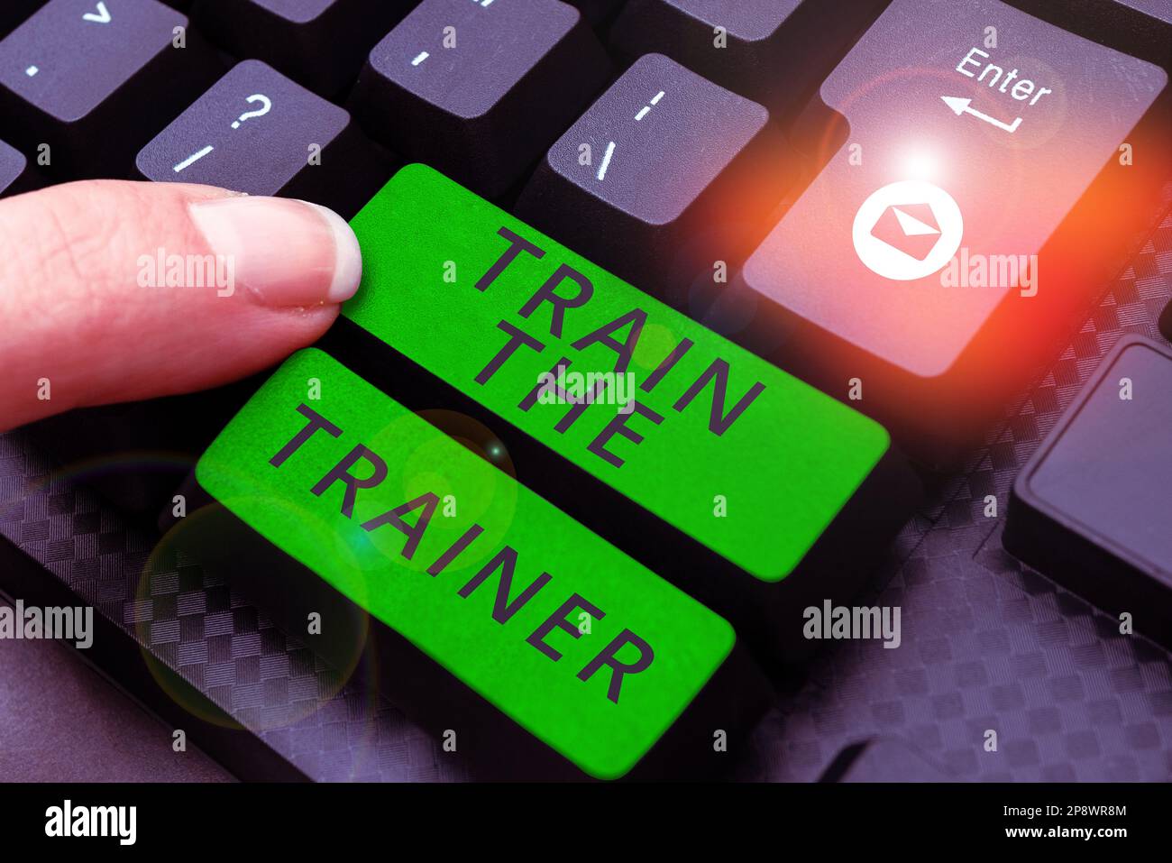 Writing displaying text Train The Trainer. Word for identified to teach mentor or train others ...