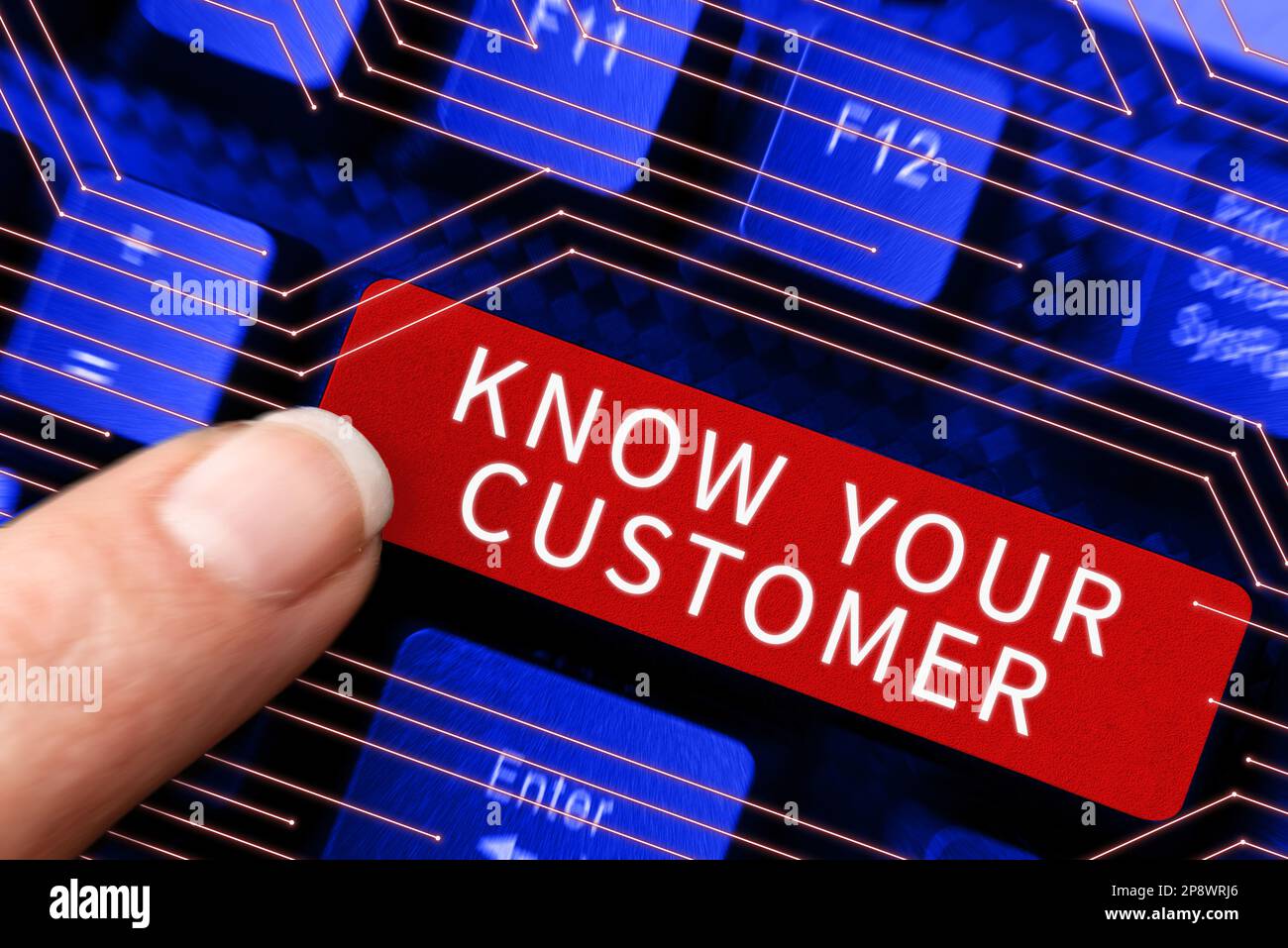 Hand writing sign Know Your Customer. Business concept Marketing ...