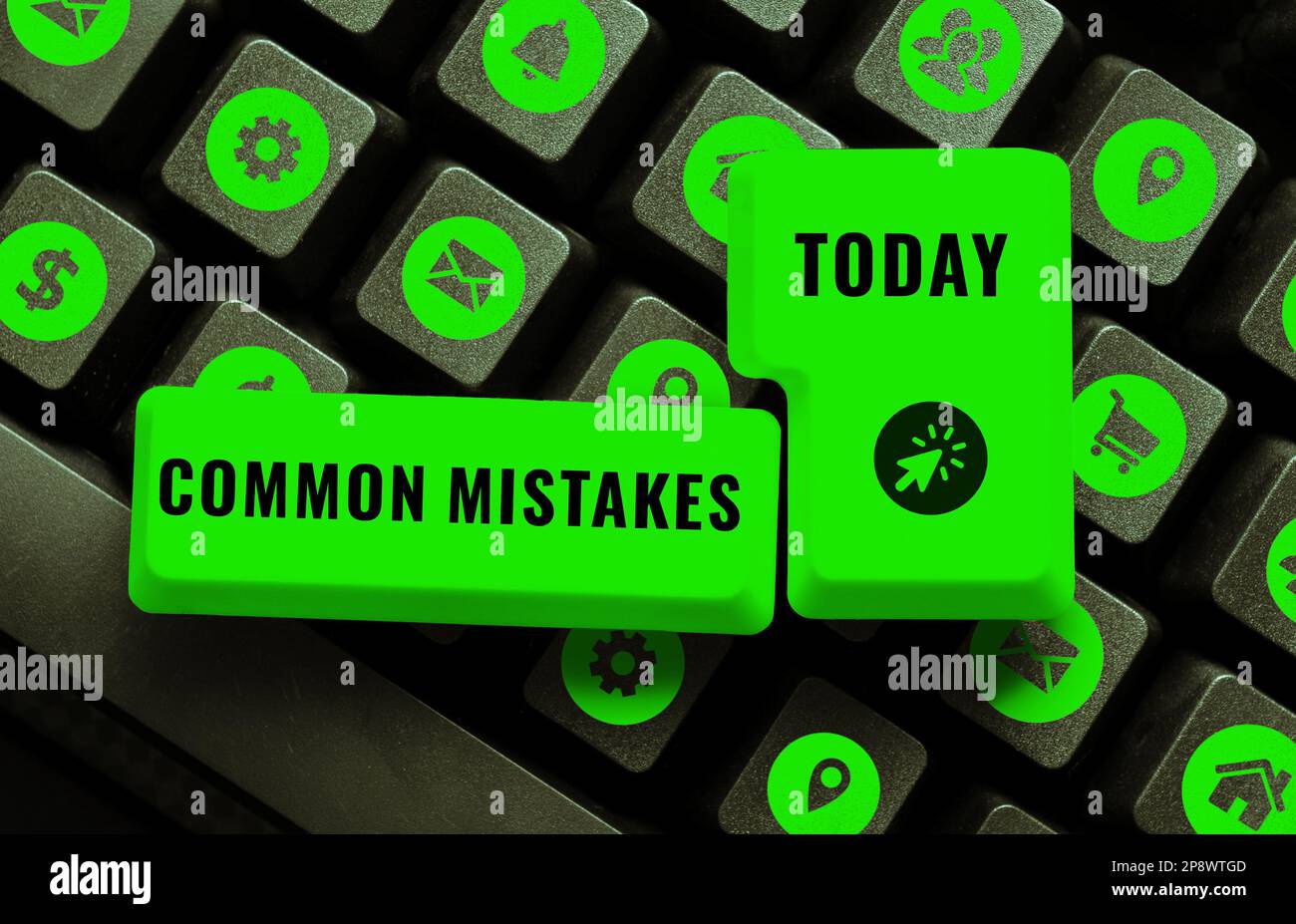 Writing Displaying Text Common Mistakes Business Concept Actions That