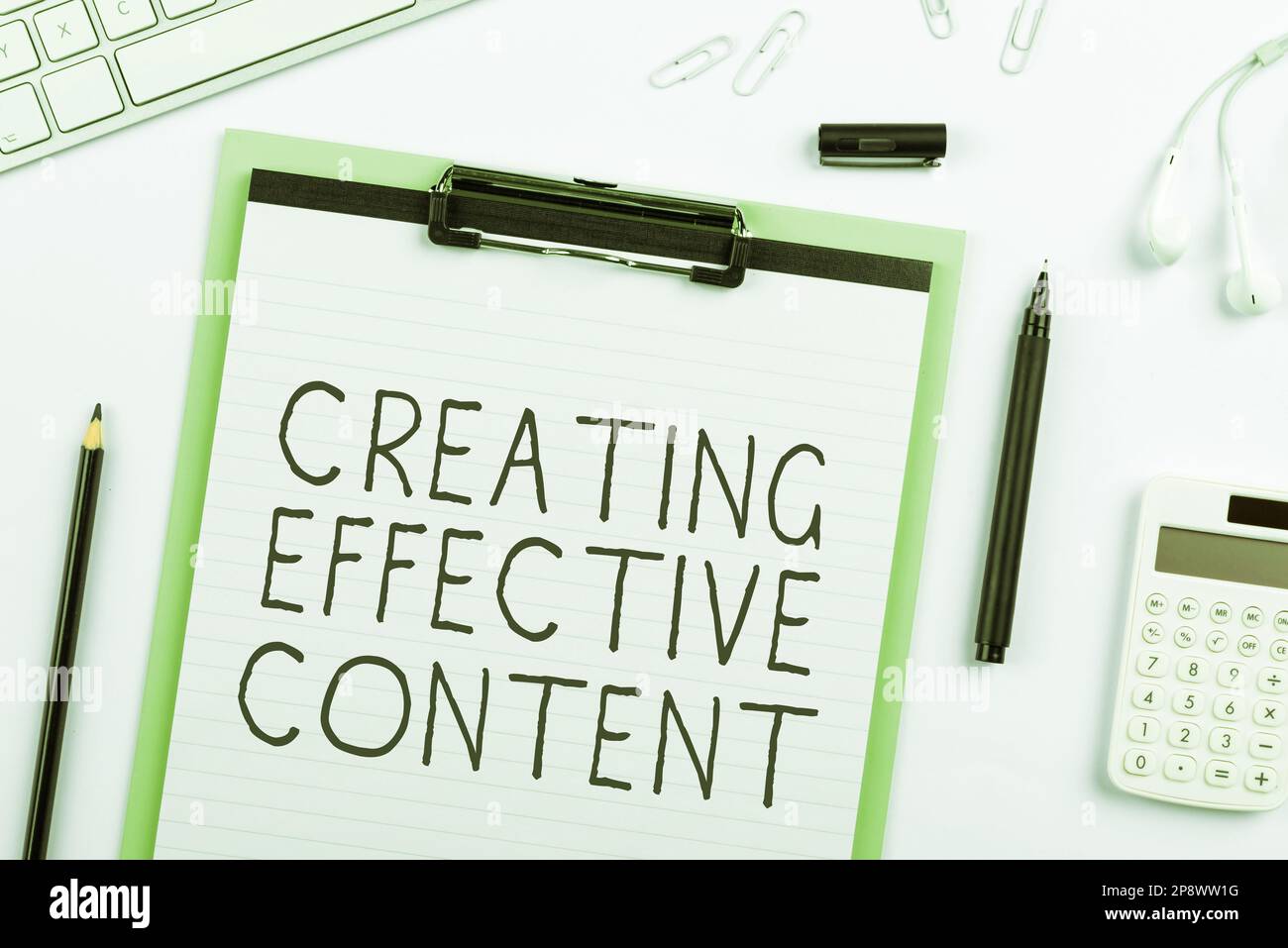 Hand writing sign Creating Effective Content. Word for Valuable Information Informative User ...