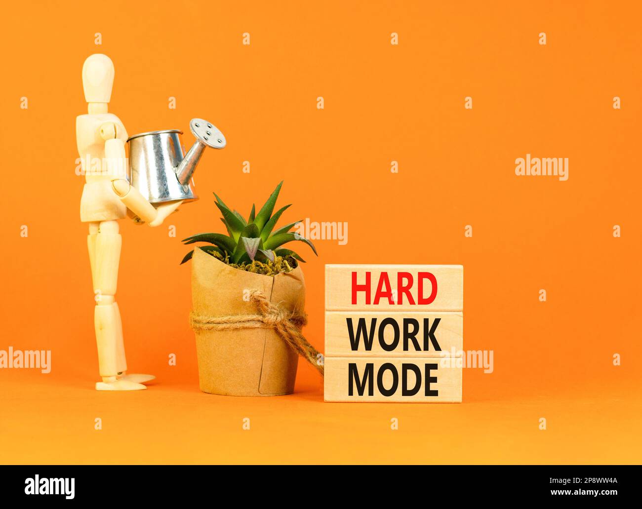 Hard work mode symbol. Concept words Hard work mode on wooden block on ...