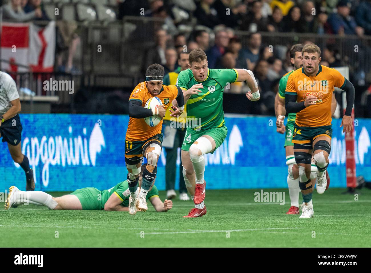 Vancouver, Canada. 5th March, 2023. Maurice Longbottom (L) of Australia ...