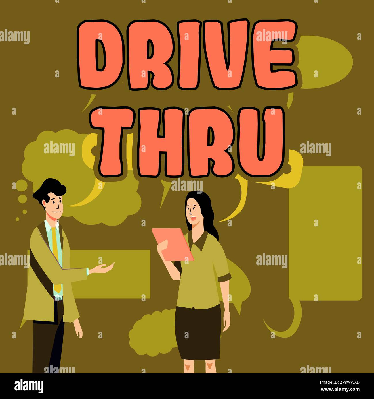 Conceptual display Drive Thru. Business concept place where you can get ...