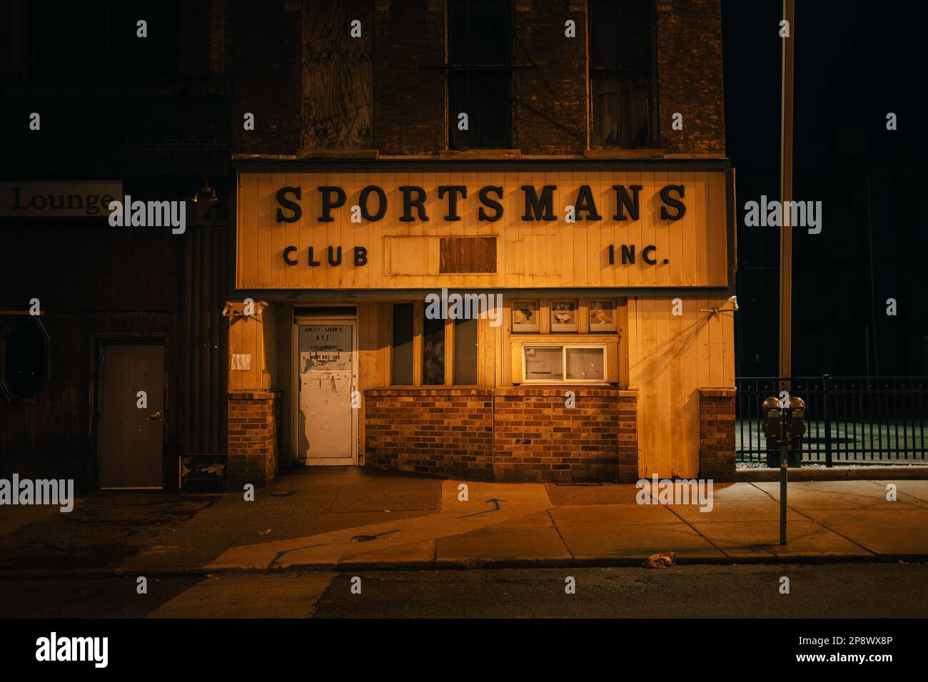 Sportsmans Club sign at night, Wheeling, West Virginia Stock Photo - Alamy