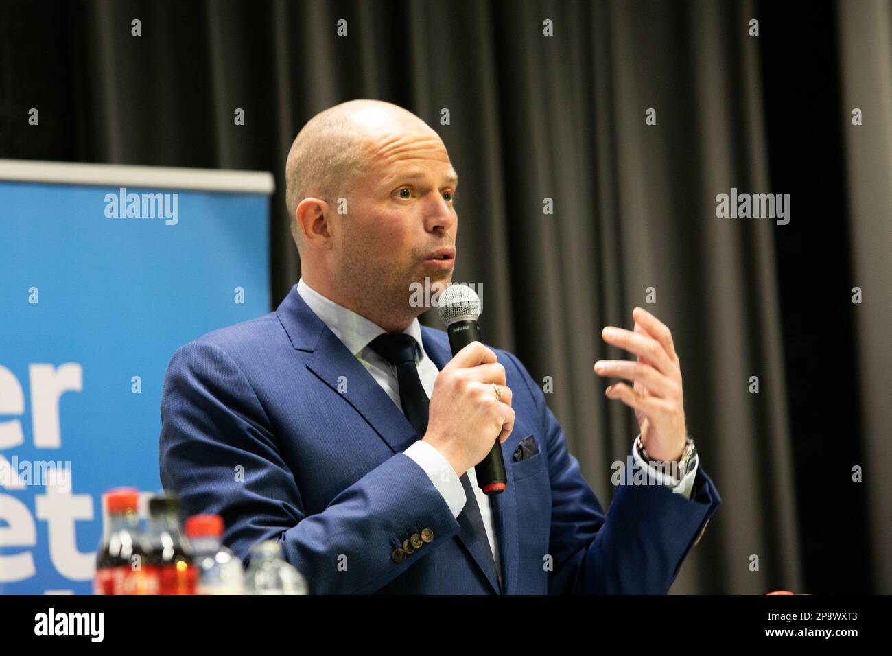 N-VA's Theo Francken pictured during a political debate with MR's ...