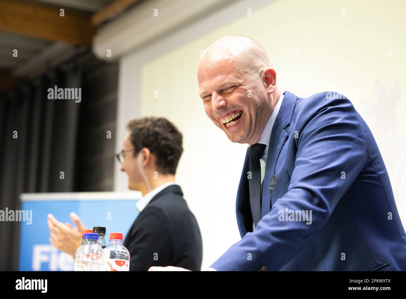 N-VA's Theo Francken pictured during a political debate with MR's ...