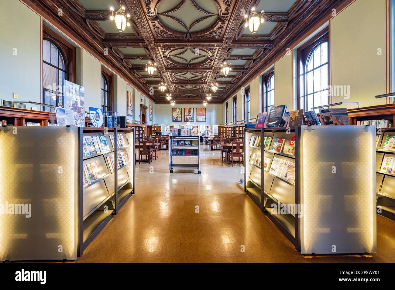 Missouri, FEB 22 2023 - Interior view of the St. Louis Public Library ...