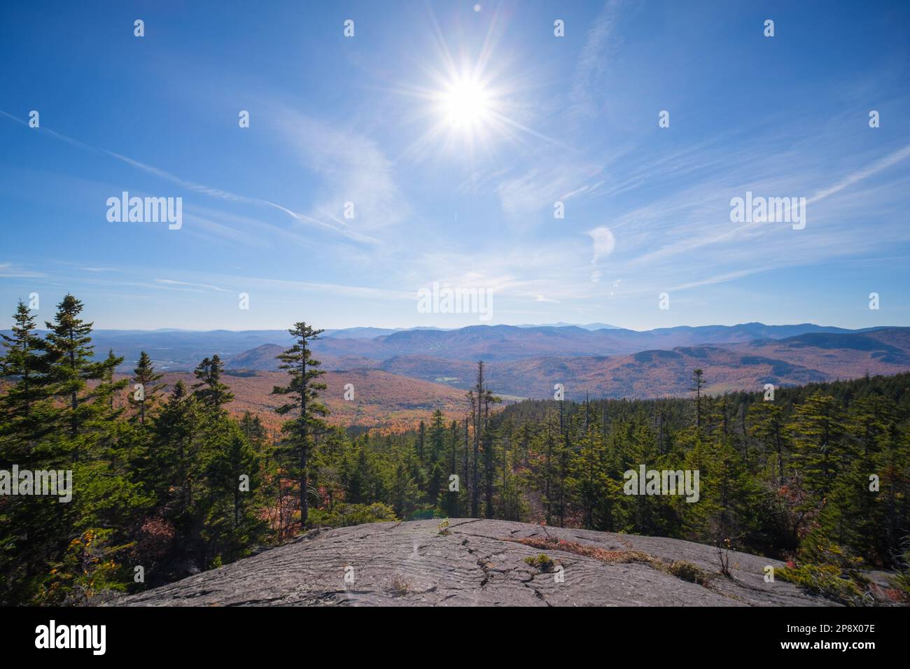 A view on a fall colored valley in White Mountain National forest Stock ...