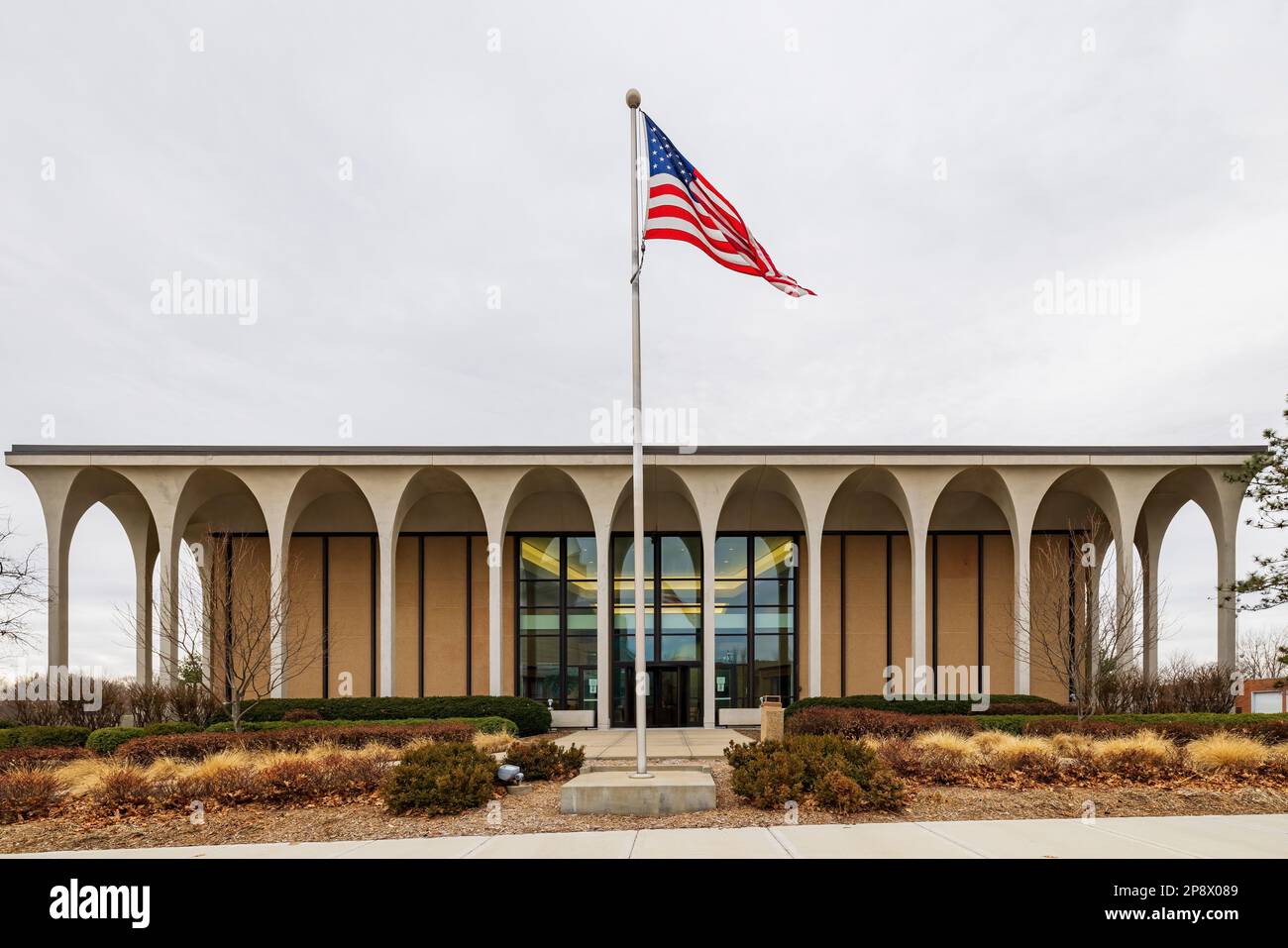 Missouri, FEB 24 2023 - Overcast view of Independence Visitors Center ...