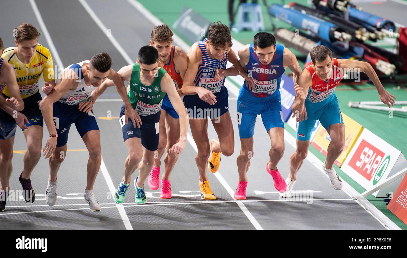Jack Rowe of Great Britain & NI competing in the men’s 3000m final at ...