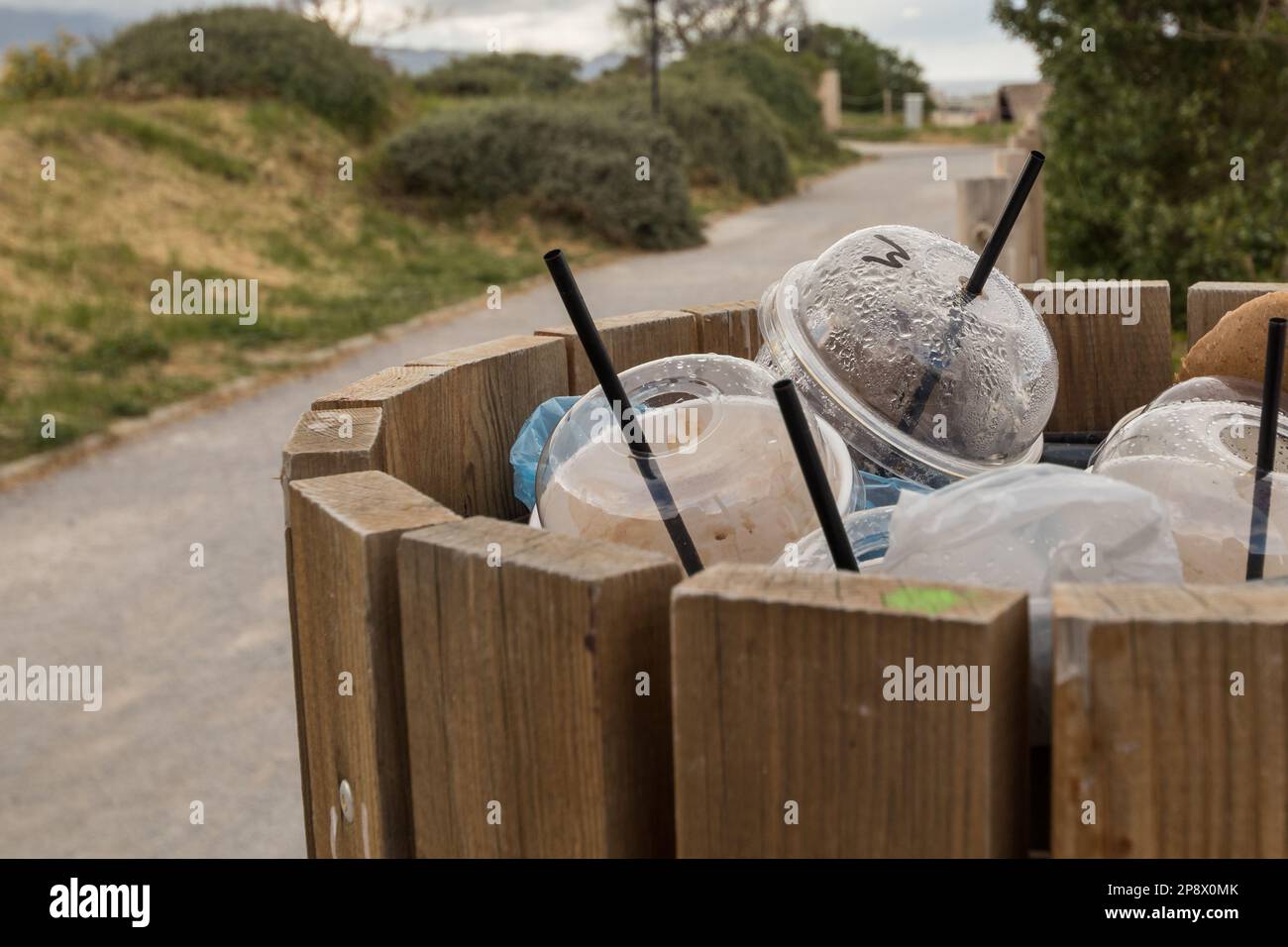 A bin full of trash Stock Photo - Alamy